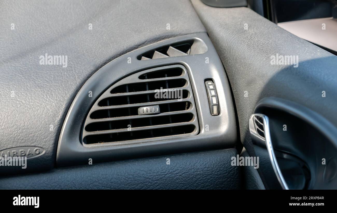 Generic used dusty air conditioner outlet vent in the car, interior ...