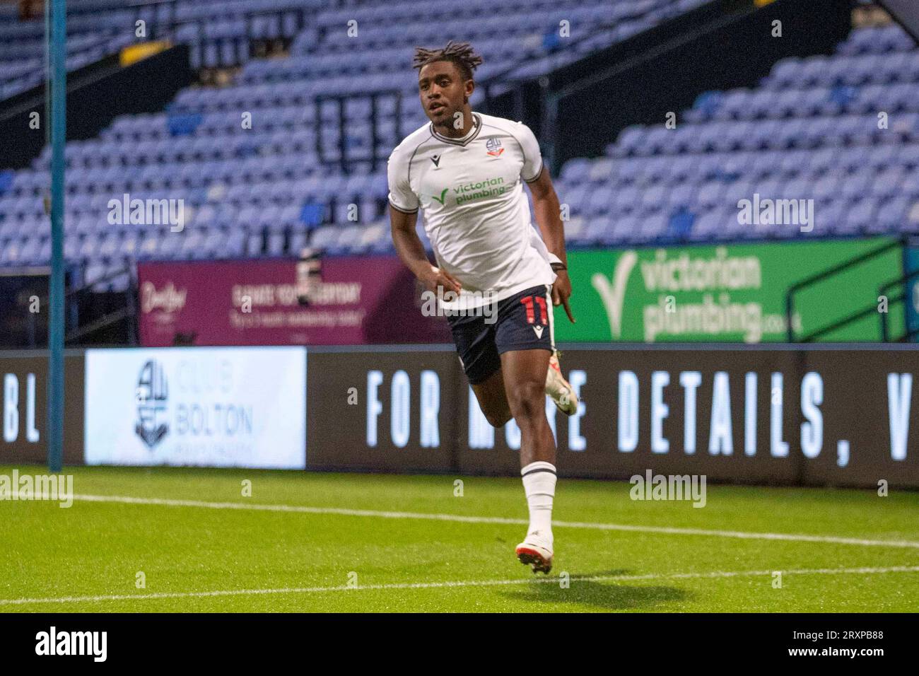 Dan Nlundulu #11 of Bolton Wanderers celebrates his goal during the EFL ...