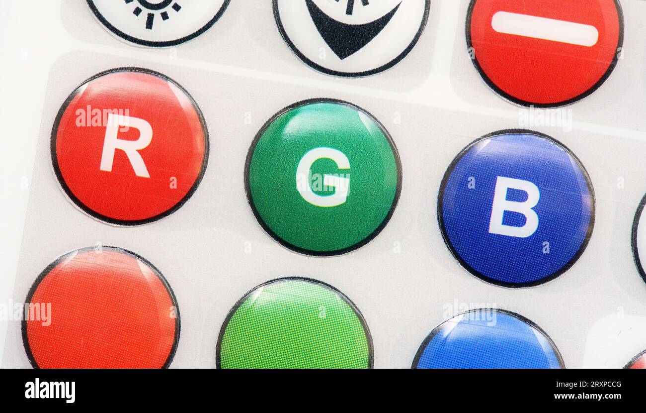 RGB Red Green blue buttons LED smart light remote control object detail ...