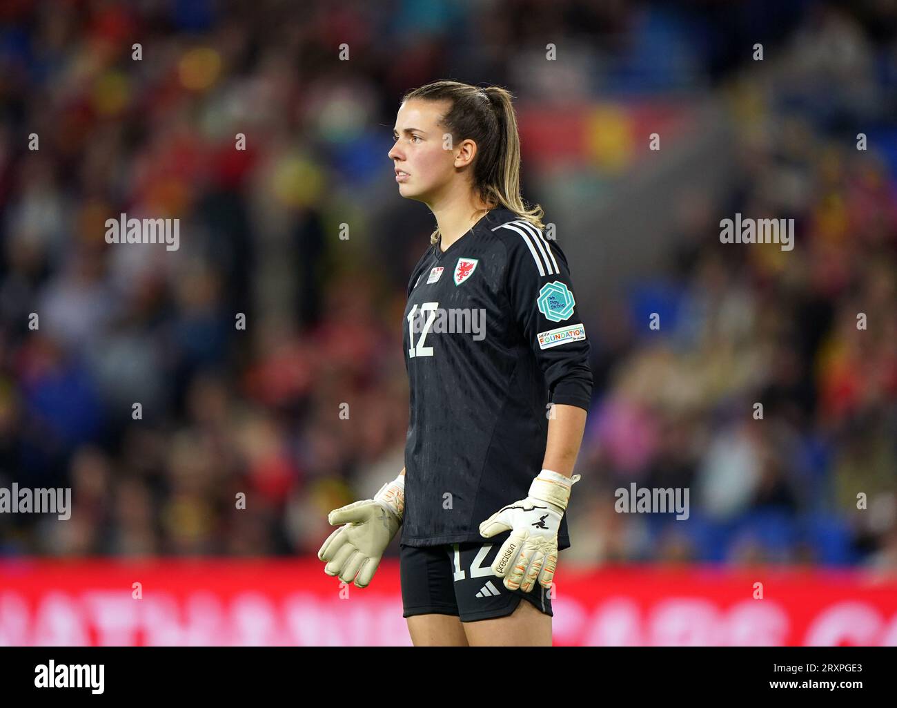 Wales goalkeeper Olivia Clark during the UEFA Women's Nations League ...
