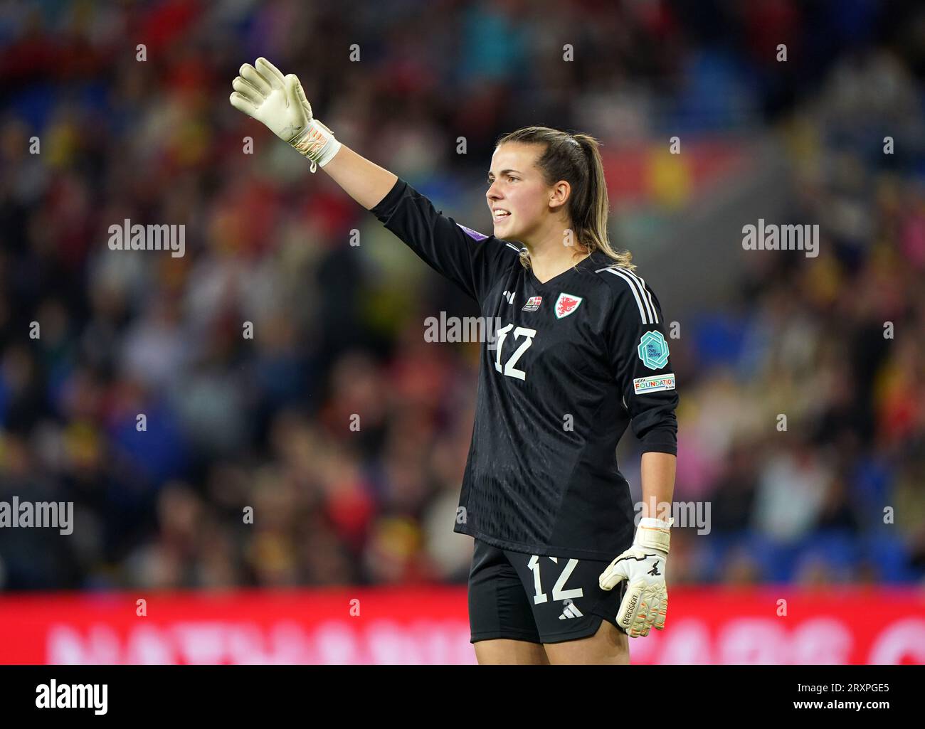 Wales goalkeeper Olivia Clark during the UEFA Women's Nations League ...