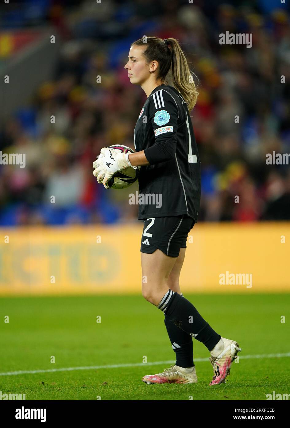 Wales goalkeeper Olivia Clark during the UEFA Women's Nations League ...