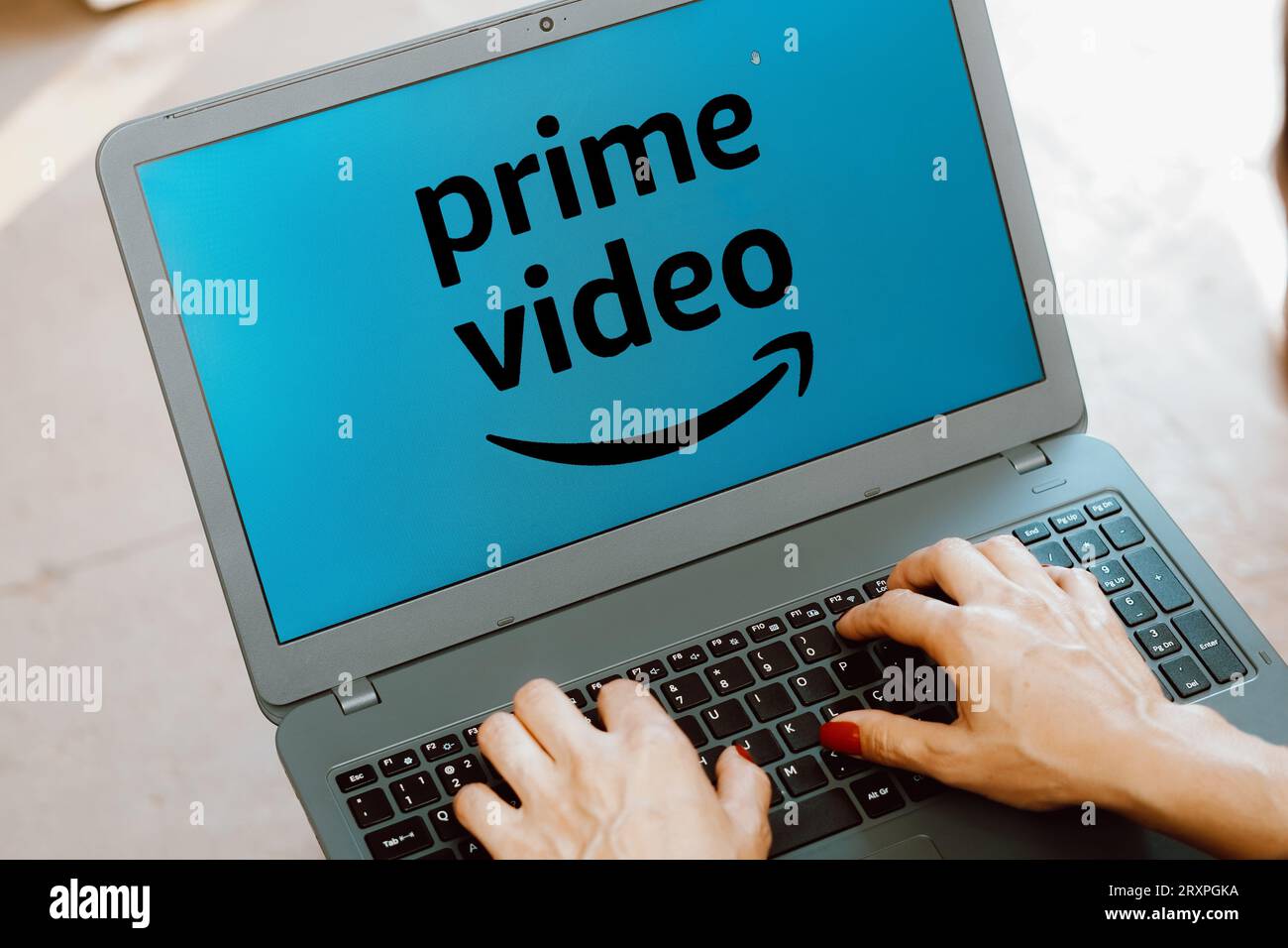 In this photo illustration, the Amazon Prime Video logo is displayed on ...
