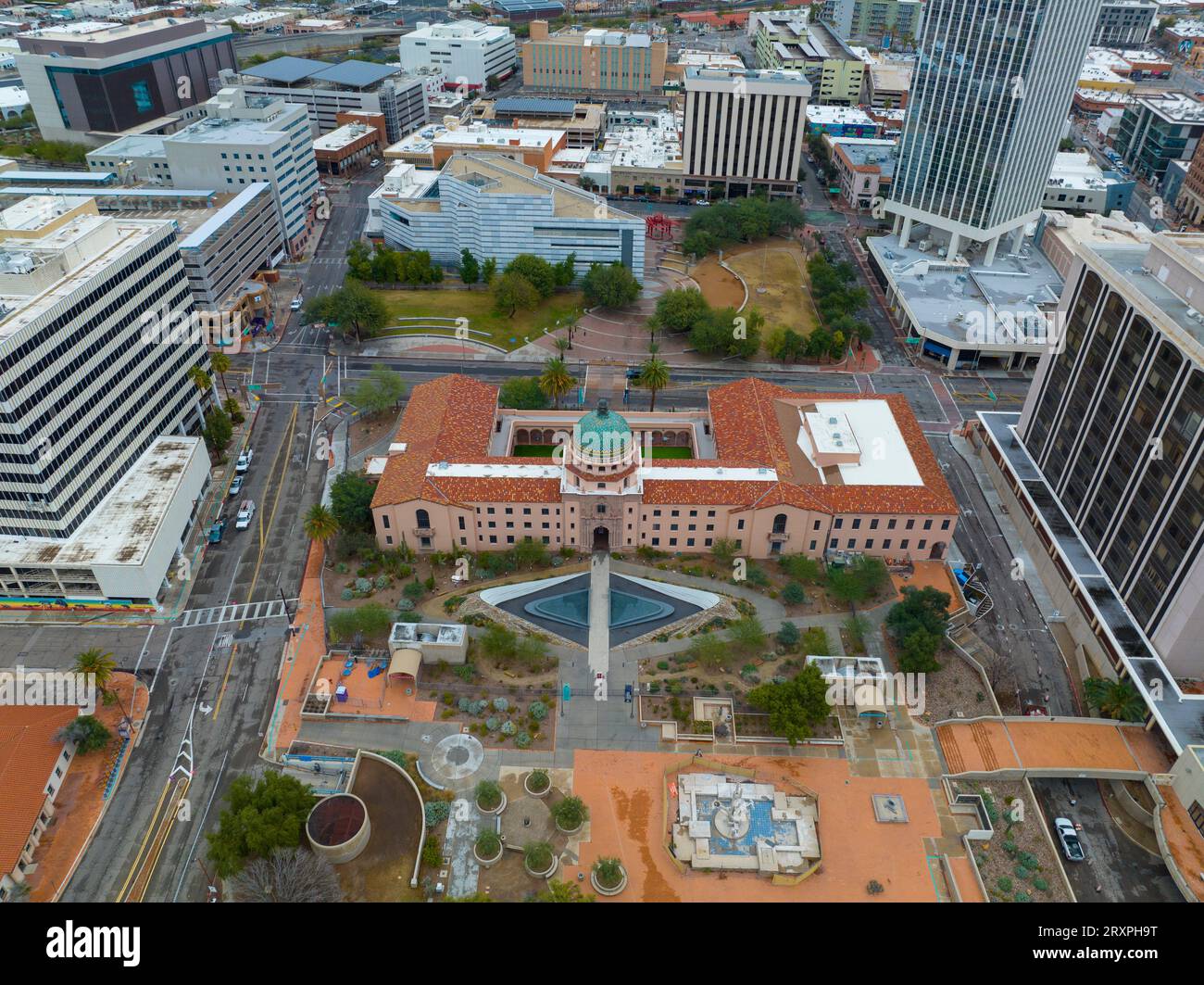 Pima County Courthouse aerial view, the building was built in 1930 with ...