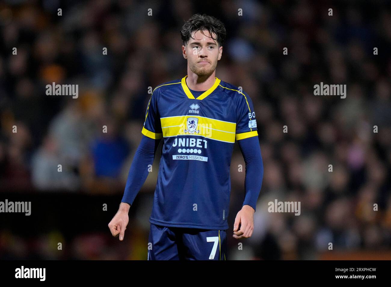 Hayden Hackney #7 of Middlesbrough during the Carabao Cup match ...