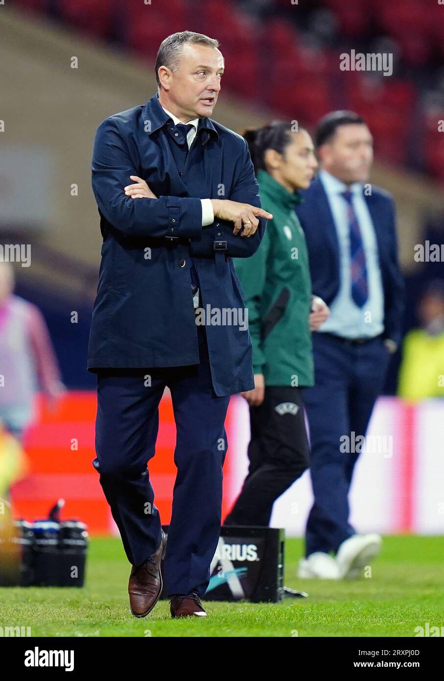 Belgium head coach Ives Serneels on the touchline during the UEFA Women ...