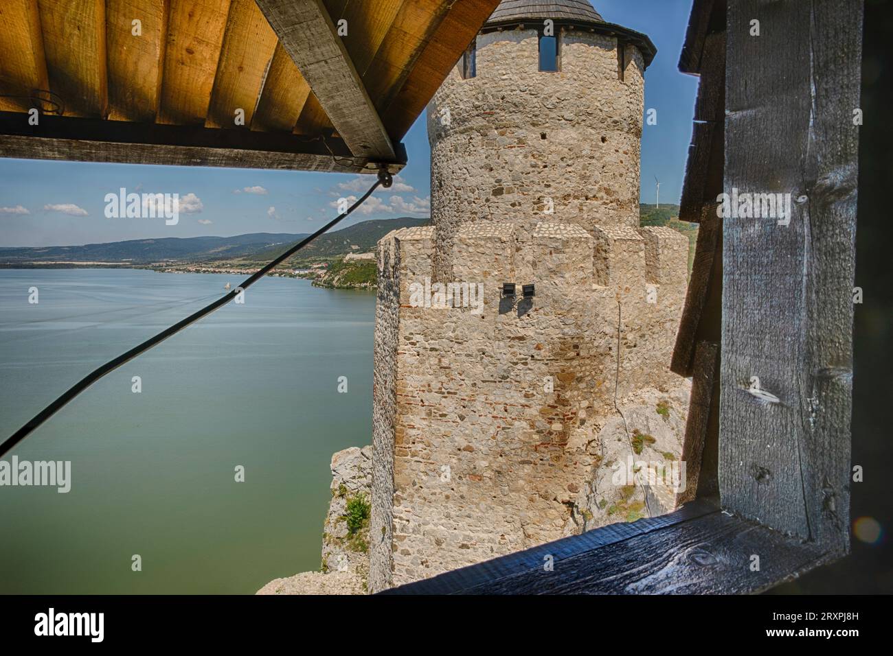View from Golubac Fortress window Stock Photo - Alamy