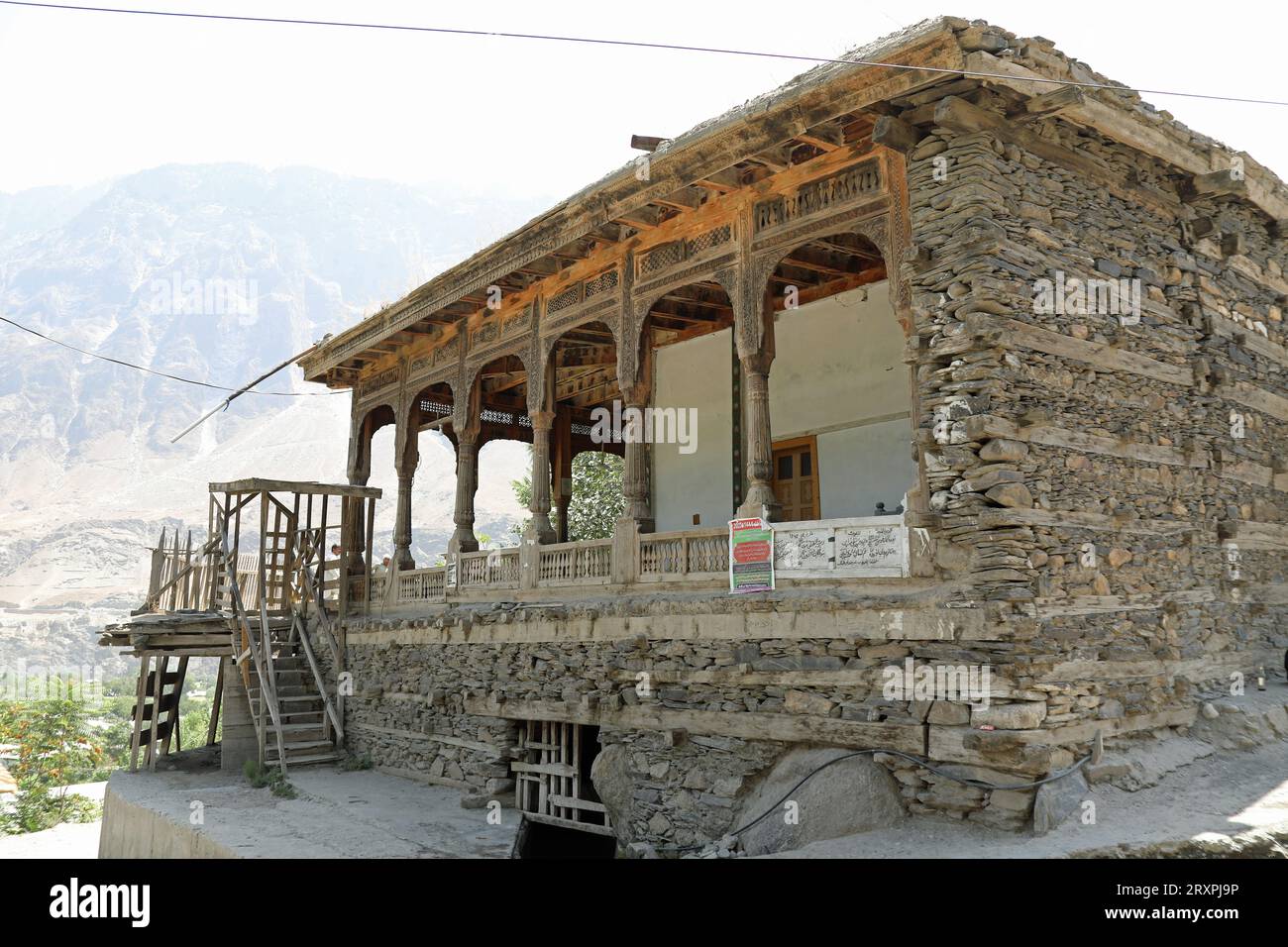 Old mosque at Ayun in the Chitral District of northern Pakistan Stock ...