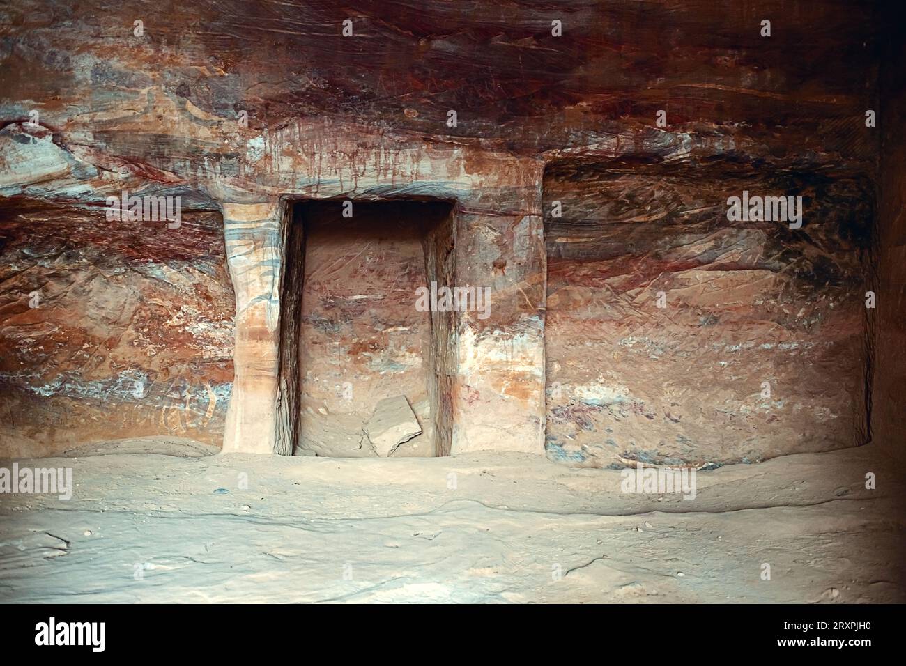 View of the temple premises from the inside in Petra, Jordan Stock ...