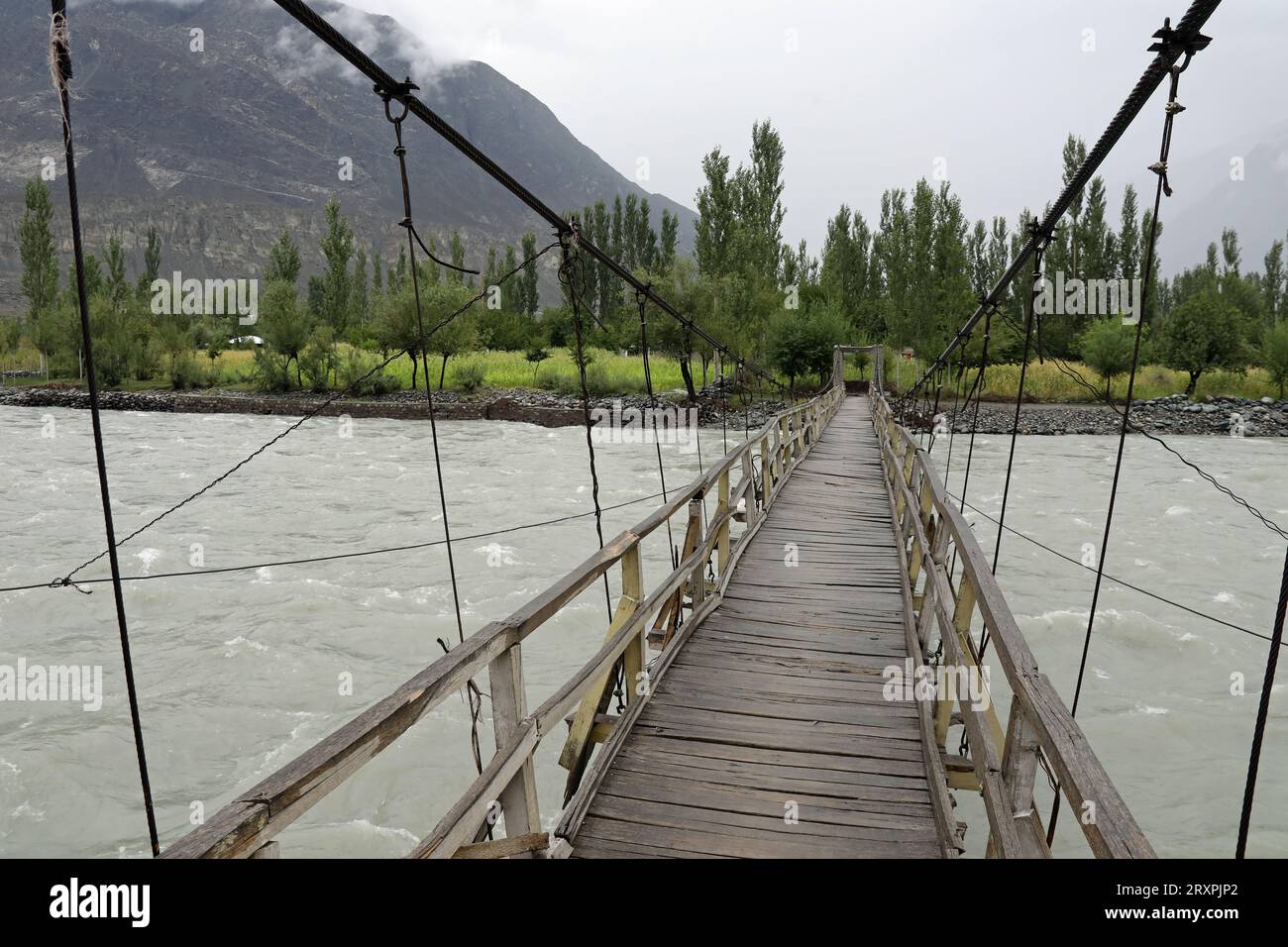 Village bridge in northern Pakistan Stock Photo - Alamy