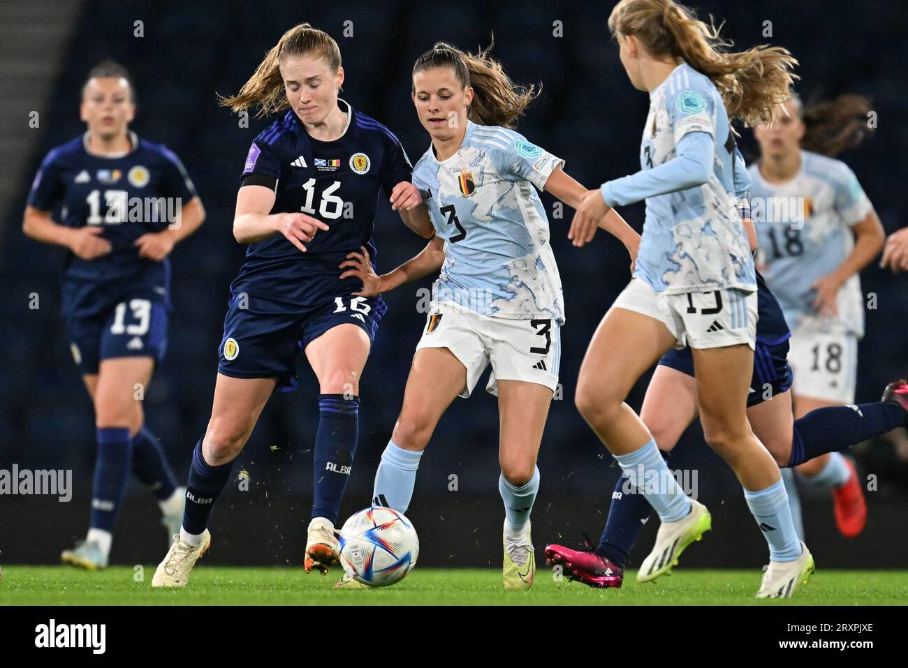 Glasgow, UK. 26th Sep, 2023. Scotland's Amy Rodgers and Belgium's Shari ...