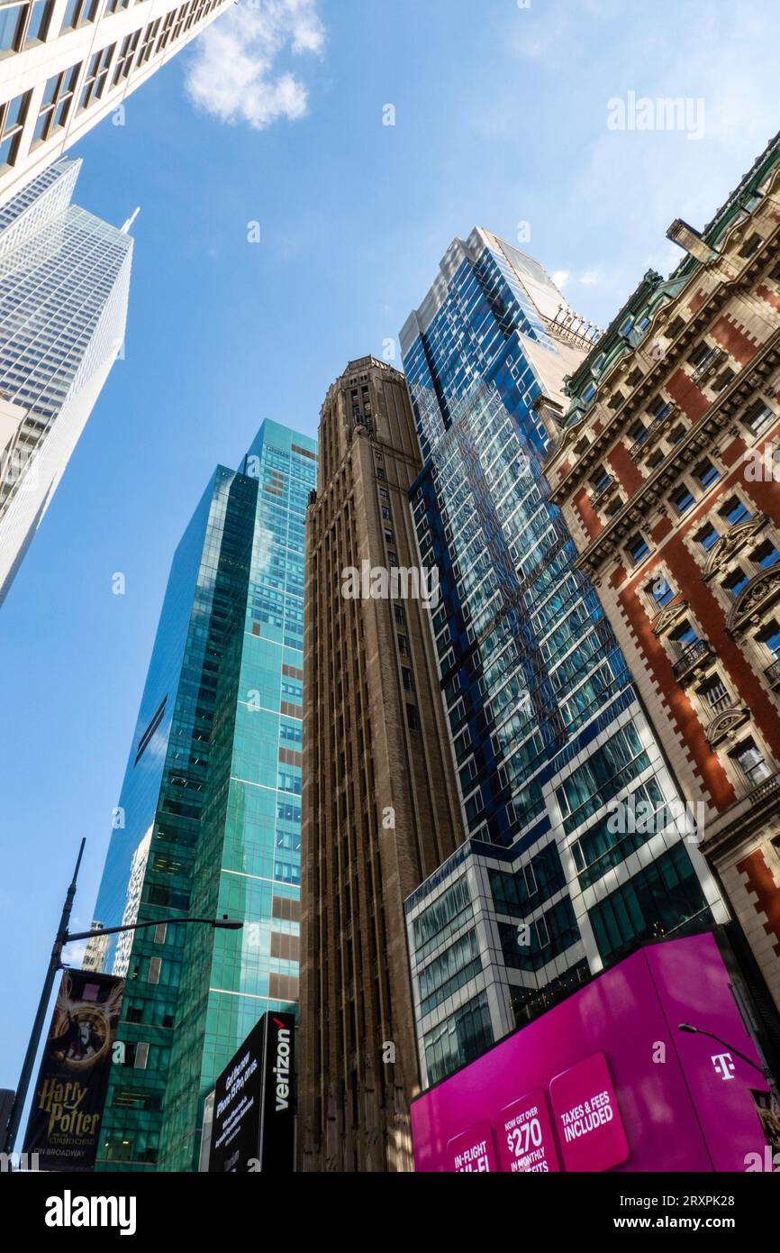 Towering office buildings and hotels line W. 42nd St. in the Times ...
