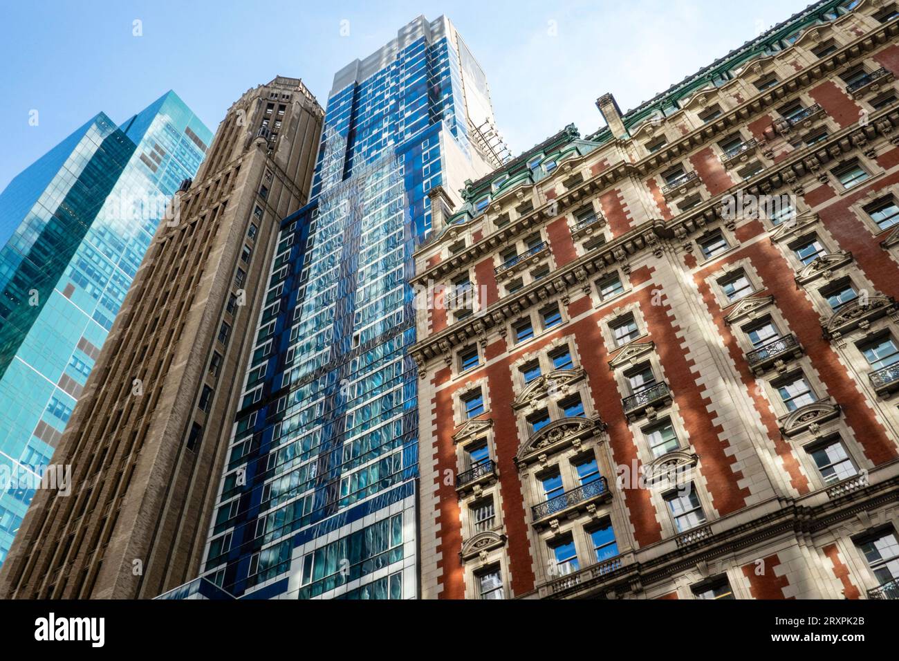 Towering office buildings and hotels line W. 42nd St. in the Times ...