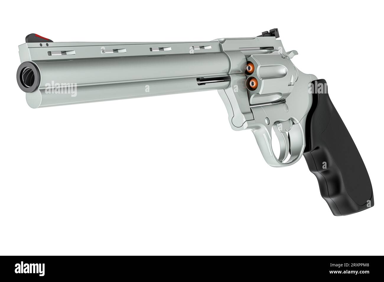Revolver, closeup. 3D rendering isolated on white background Stock ...