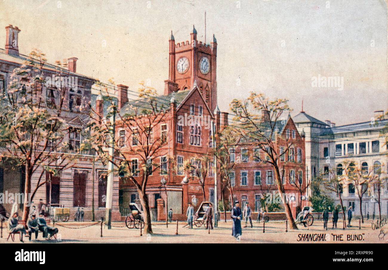 Postcard of The Bund in Shanghai, circa 1921 Stock Photo - Alamy