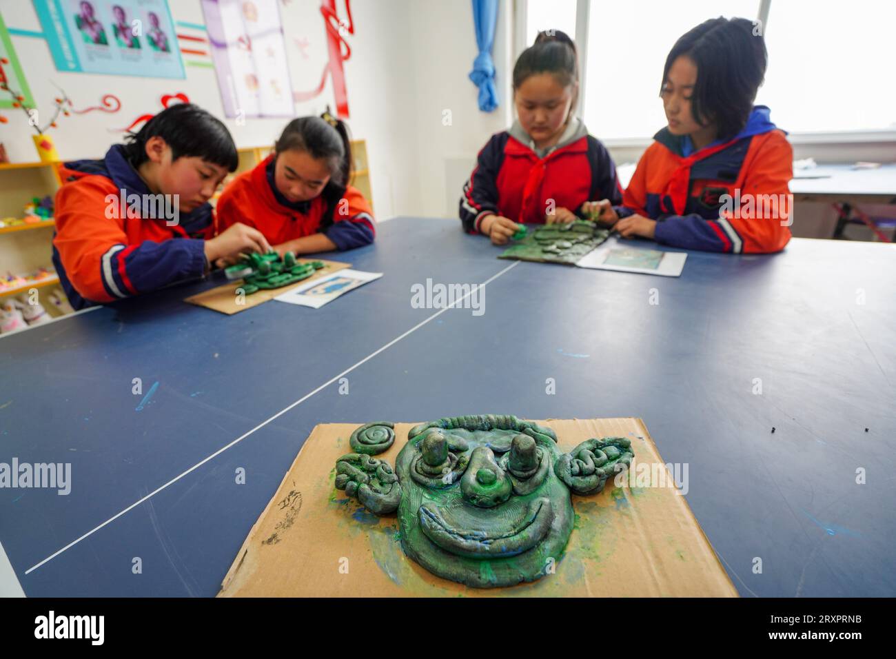 Luannan County, China - April 25, 2023: Elementary school students are ...