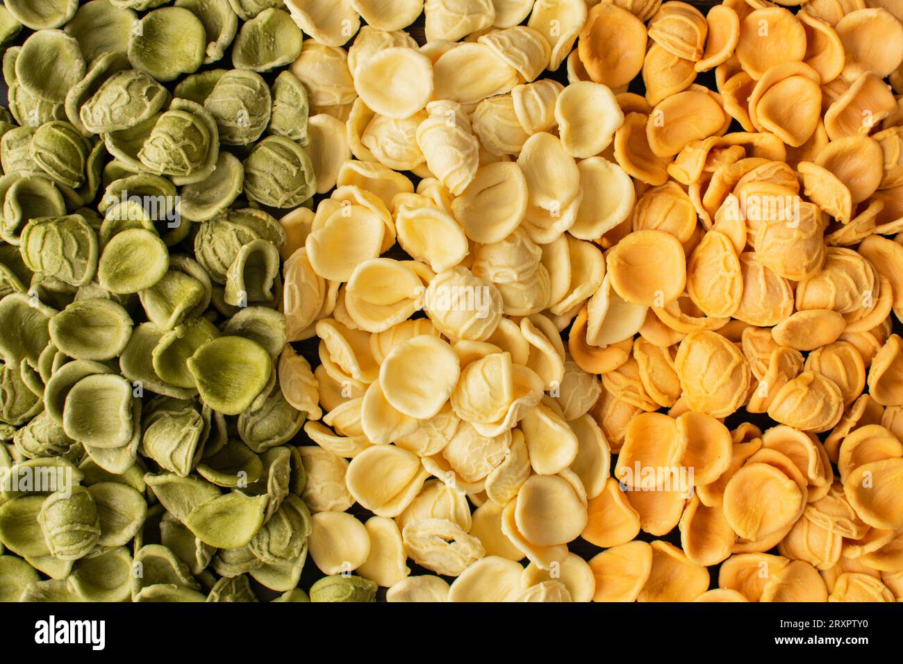 Dried Tricolor orecchiette Pasta Arranged like an Italian Flag: Pieces ...