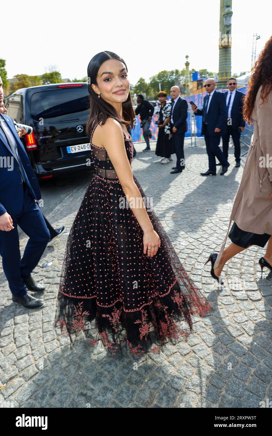 Paris, France. 26th Sep, 2023. Rachel Zegler attends of the Dior show ...