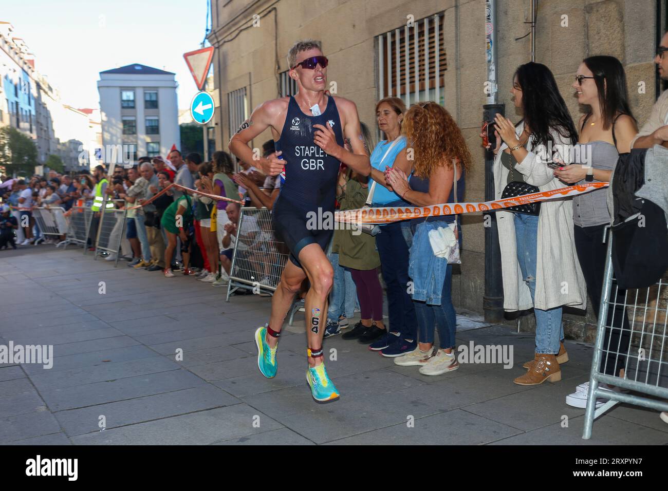 Pontevedra, Spain. 23rd Sep, 2023. British triathlete, Max Stapley in ...