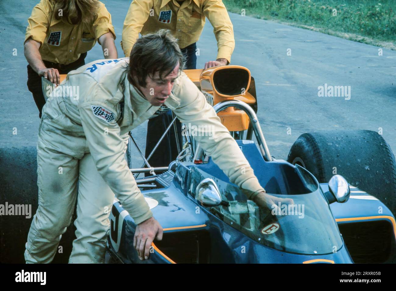 Brett Lunger adriver of the Hogan Racing Lola T330 at the 1973 Watkins ...