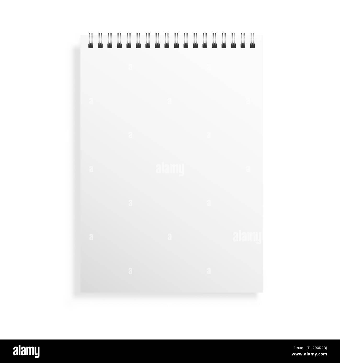 Notebook mockup. White notepad cover with soft shadow. Realistic diary ...