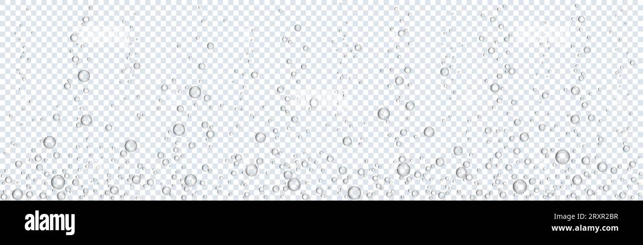 Bubbles underwater. Water sparks. Fizzy air on transparent backdrop ...
