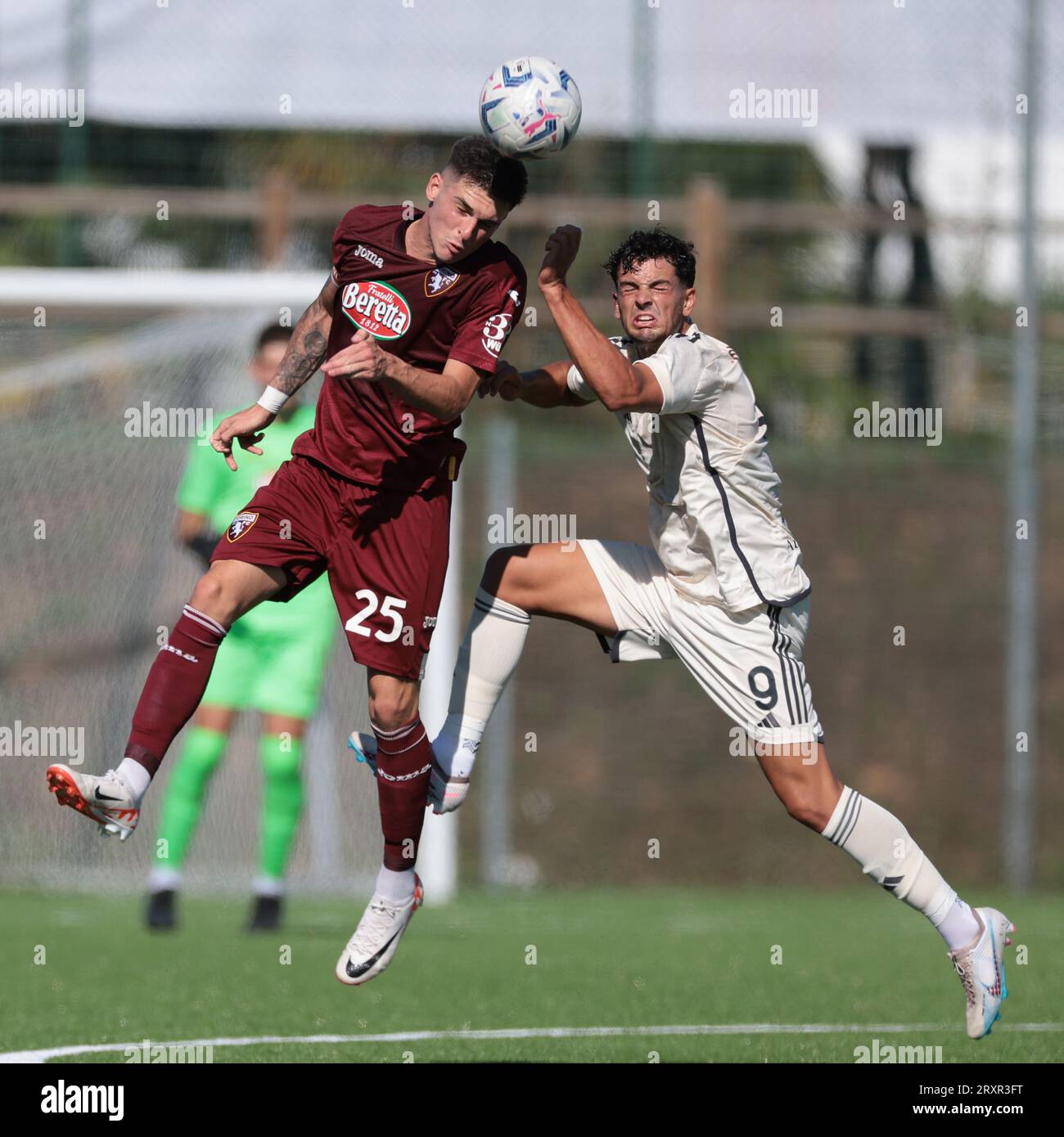 Turin, Italy. 24th Sep, 2023. Alessandro Dellavalle of Torino FC heads ...