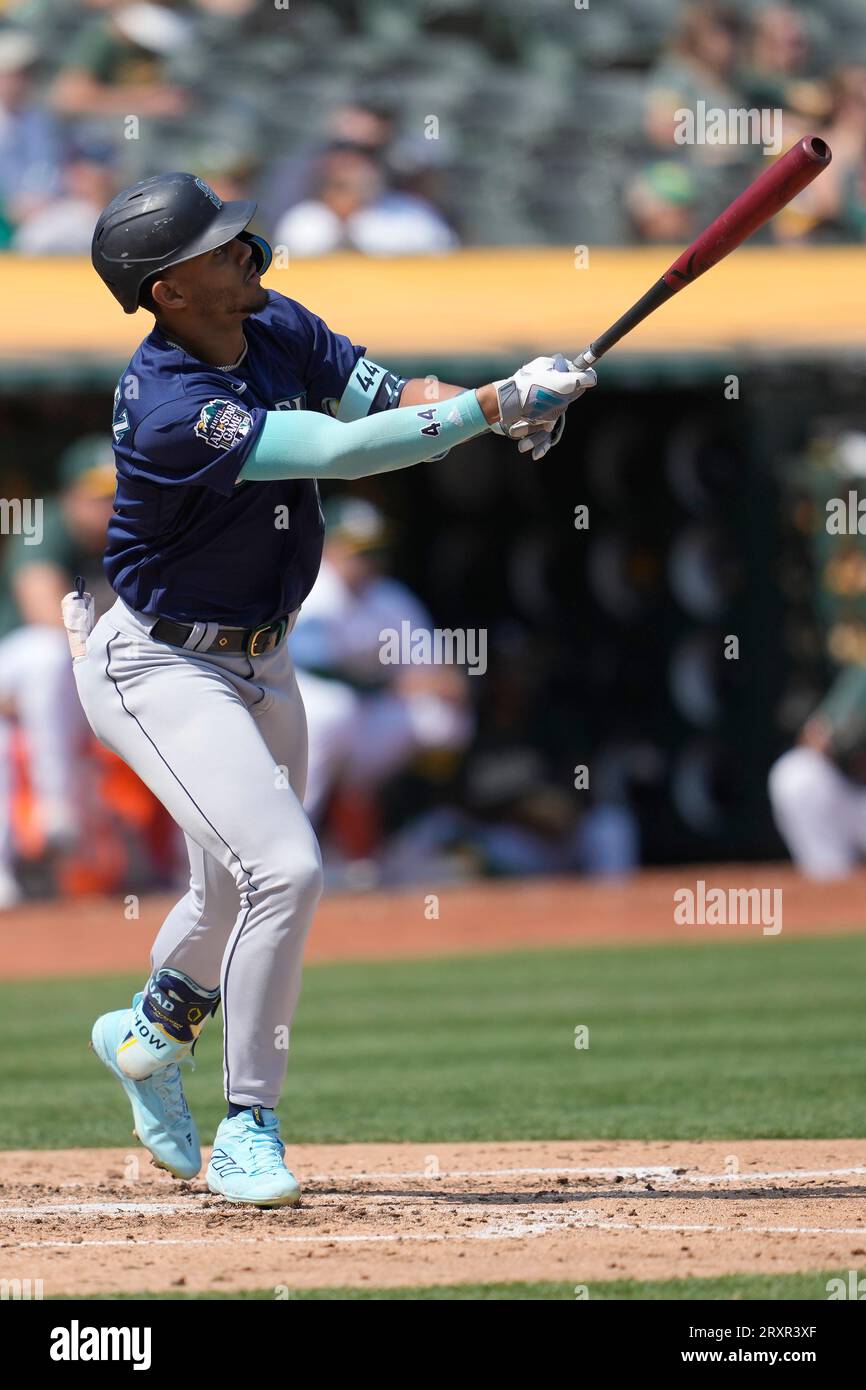 Seattle Mariners' Julio Rodriguez after hitting a home run during a ...
