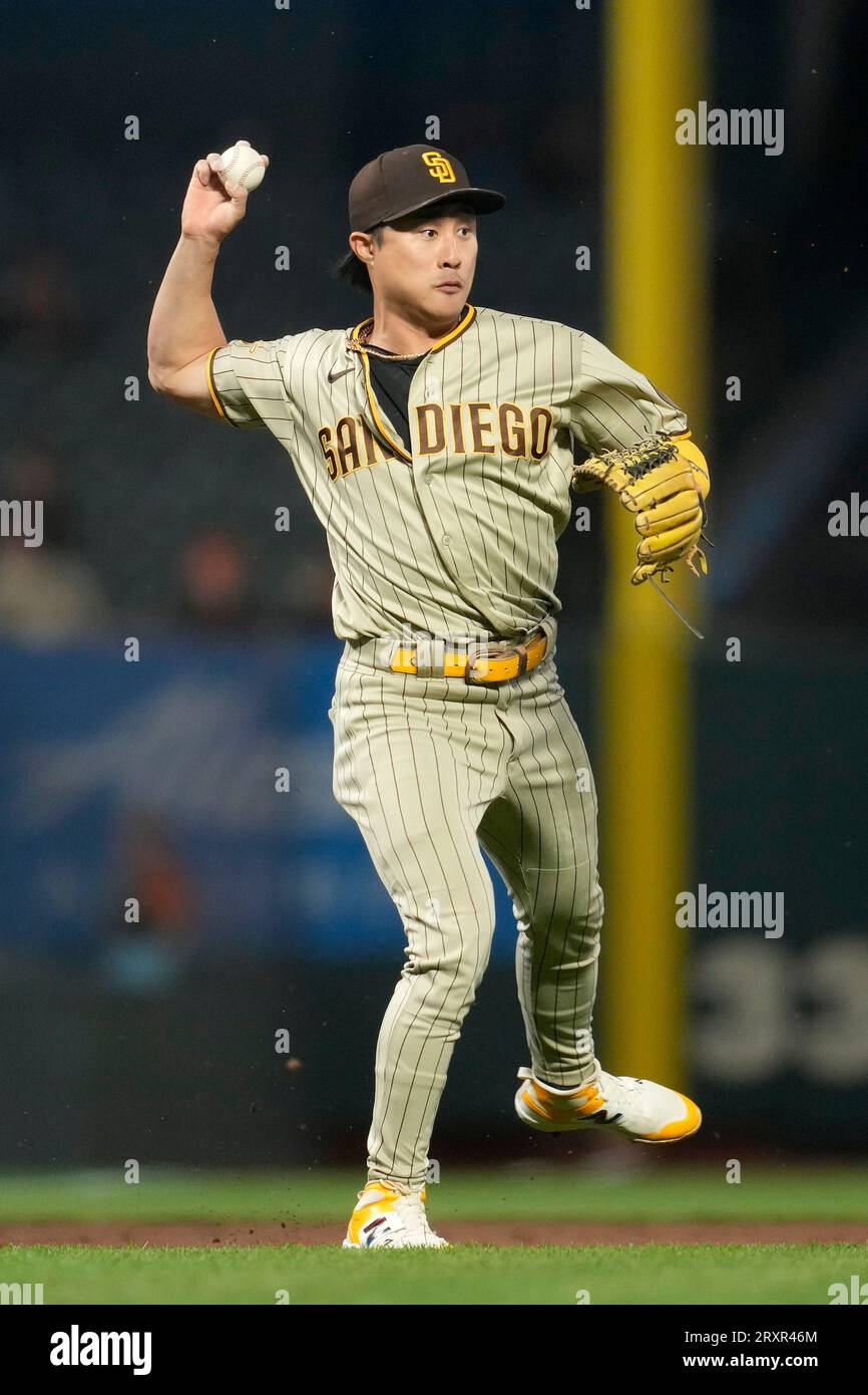 San Diego Padres' Ha-Seong Kim during a baseball game against the San ...
