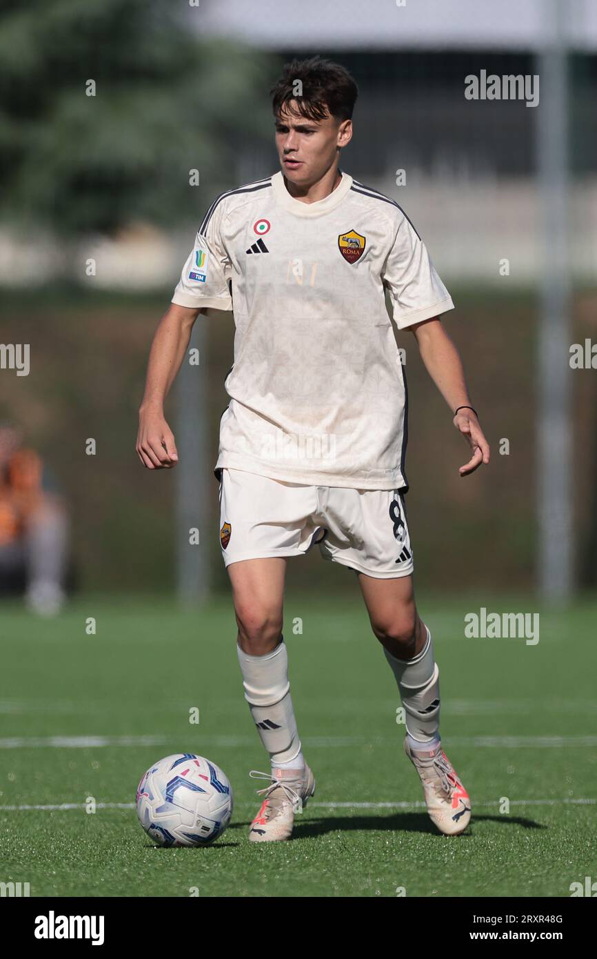 Turin, Italy. 24th Sep, 2023. Niccolo Pisilli of AS Roma during the ...