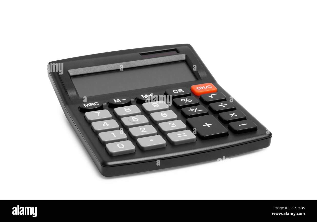 Black calculator isolated on white hi-res stock photography and images ...