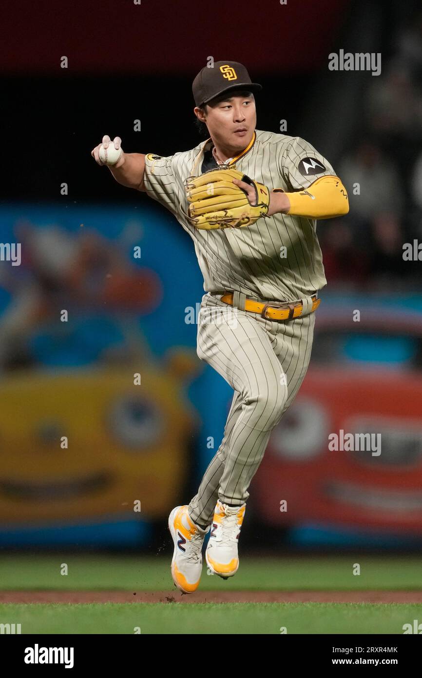 San Diego Padres' Ha-Seong Kim during a baseball game against the San ...