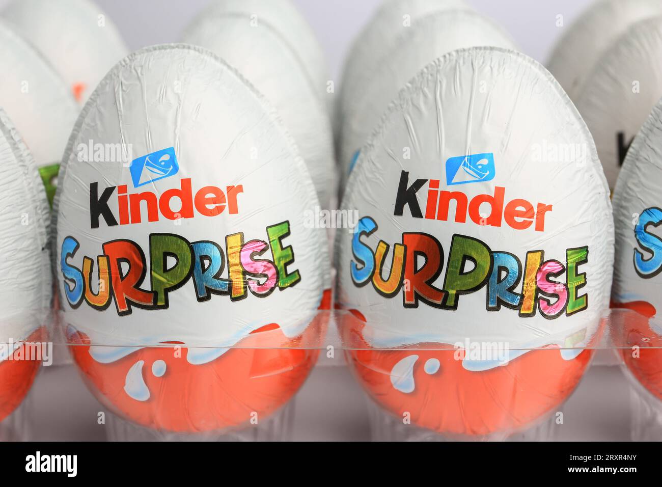 Sveti Vlas, Bulgaria - June 26, 2023: Kinder Surprise Eggs in plastic ...