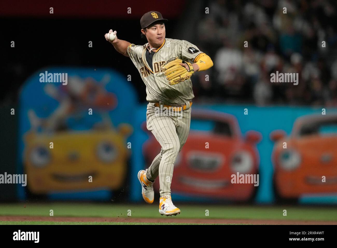 San Diego Padres' Ha-Seong Kim during a baseball game against the San ...