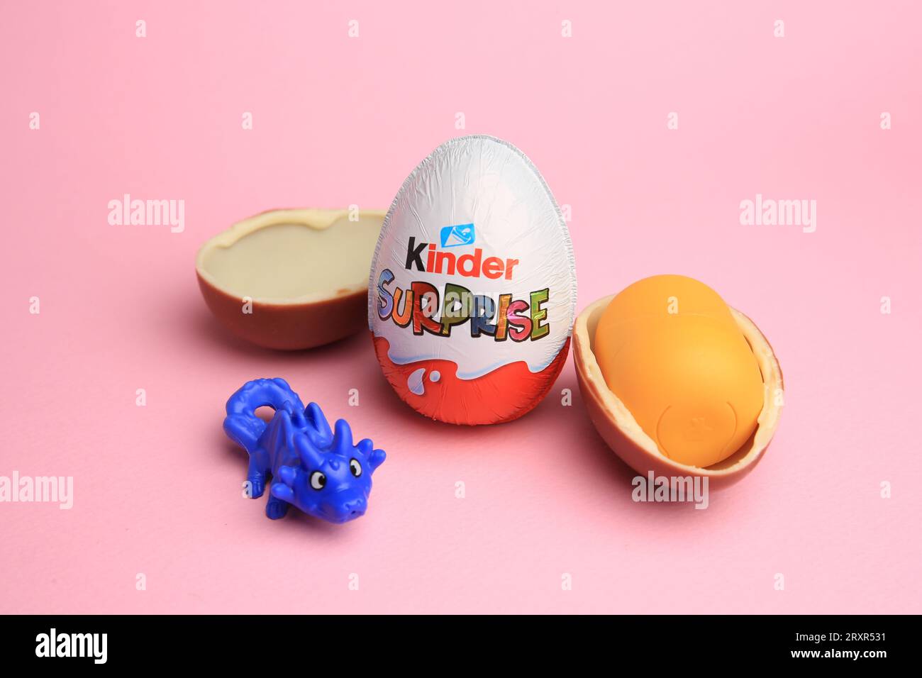 Sveti Vlas, Bulgaria - July 3, 2023: Kinder Surprise Eggs, plastic ...