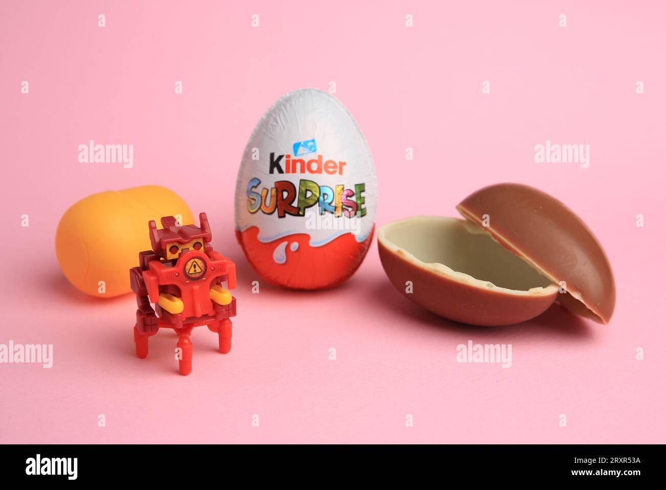 Sveti Vlas, Bulgaria - July 3, 2023: Kinder Surprise Eggs, plastic ...