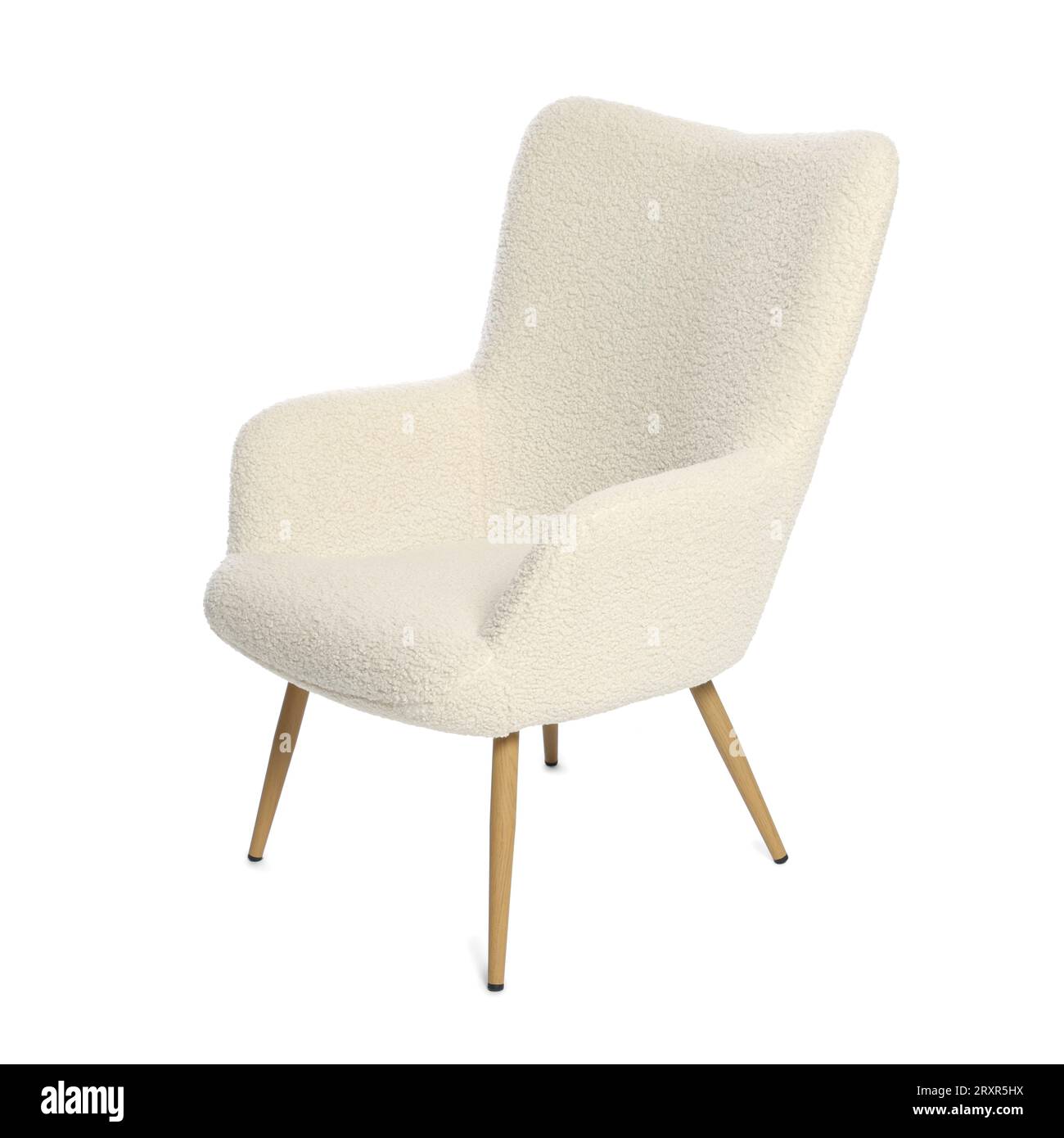 One stylish comfortable armchair isolated on white Stock Photo - Alamy