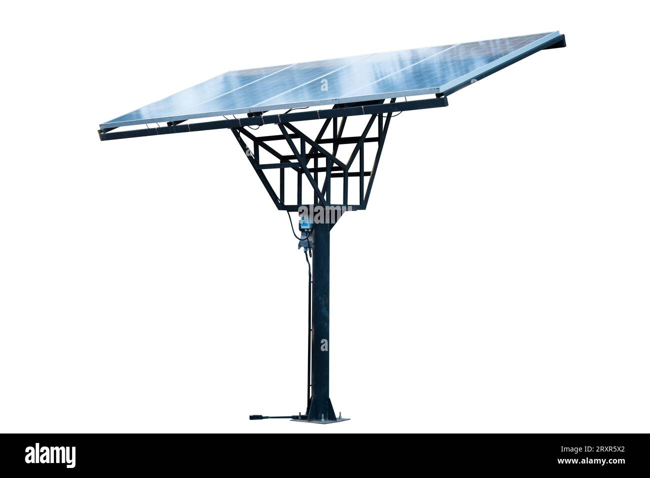 Solar panels system on the pole isolated on white background work with ...