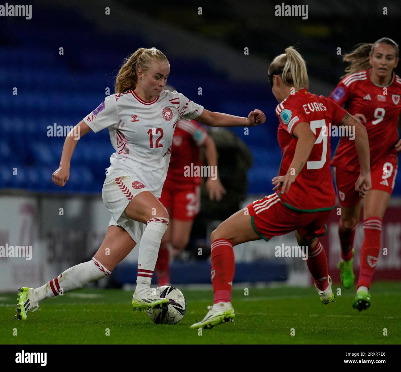 Cardiff,UK, 26 Sep 2023 Kathrine Kohl (Denmark) (L) in action during ...