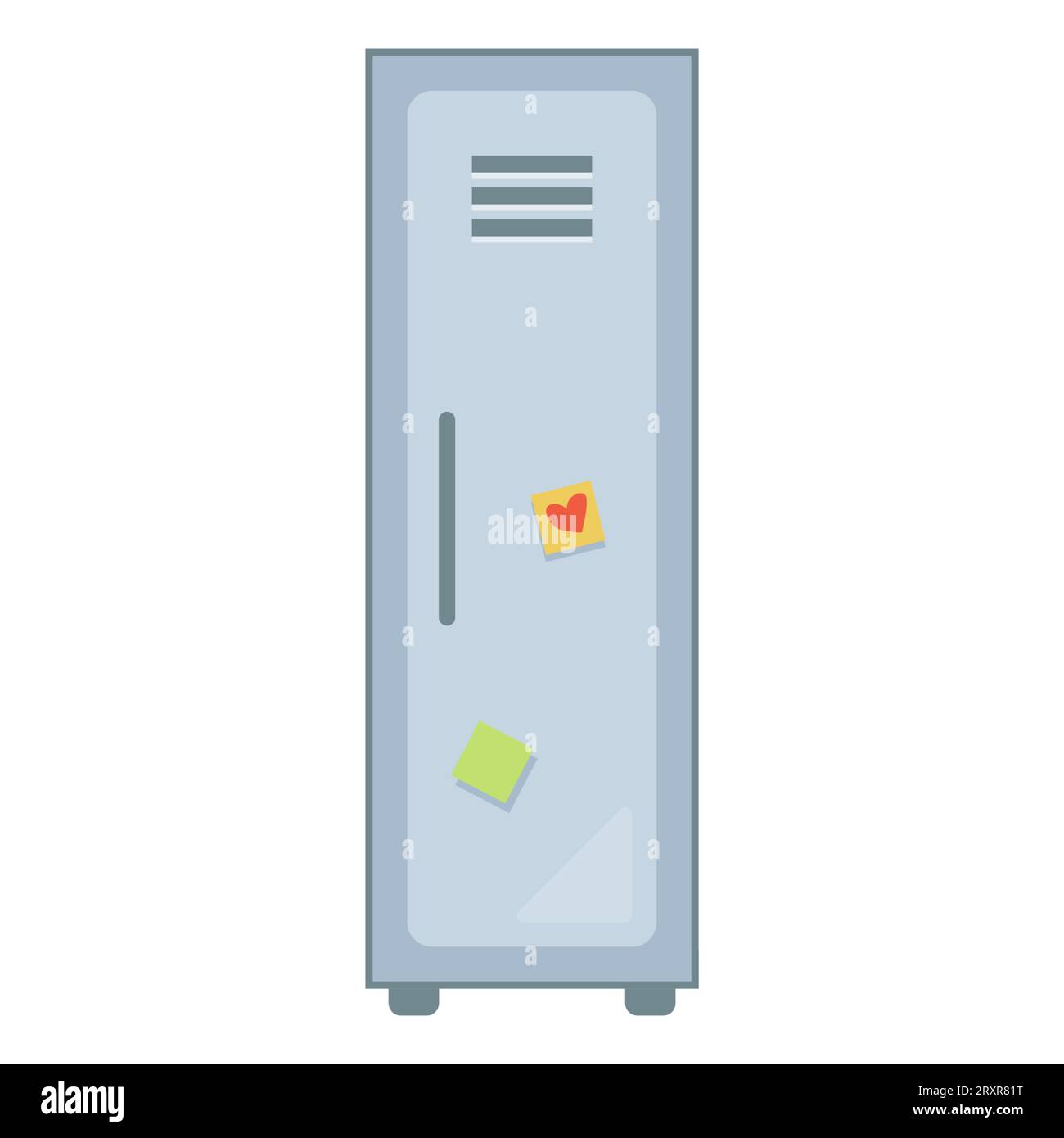 one iron school locker. flat vector illustration Stock Vector Image ...