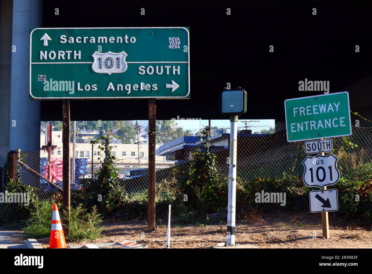 Los Angeles, California: US 101 Freeway Entrance sign Stock Photo - Alamy