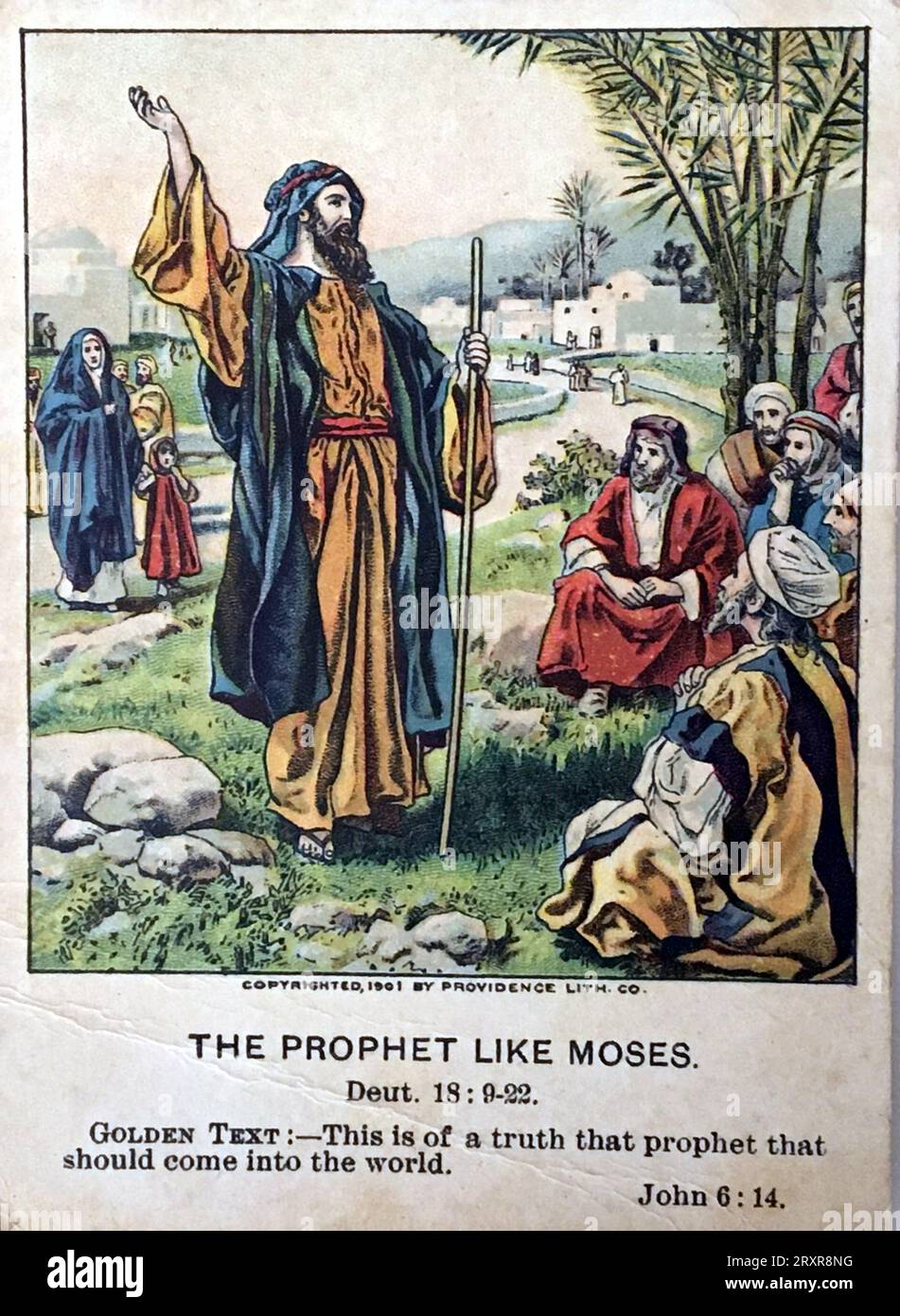 Bible card art, Deut, 18 A Prophet like Moses Stock Photo - Alamy
