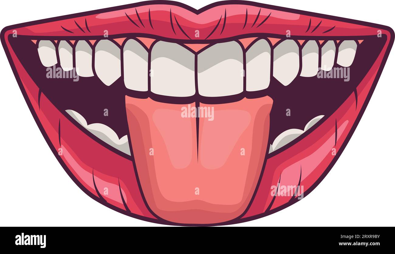 mouth pop art tongue out Stock Vector Image & Art - Alamy