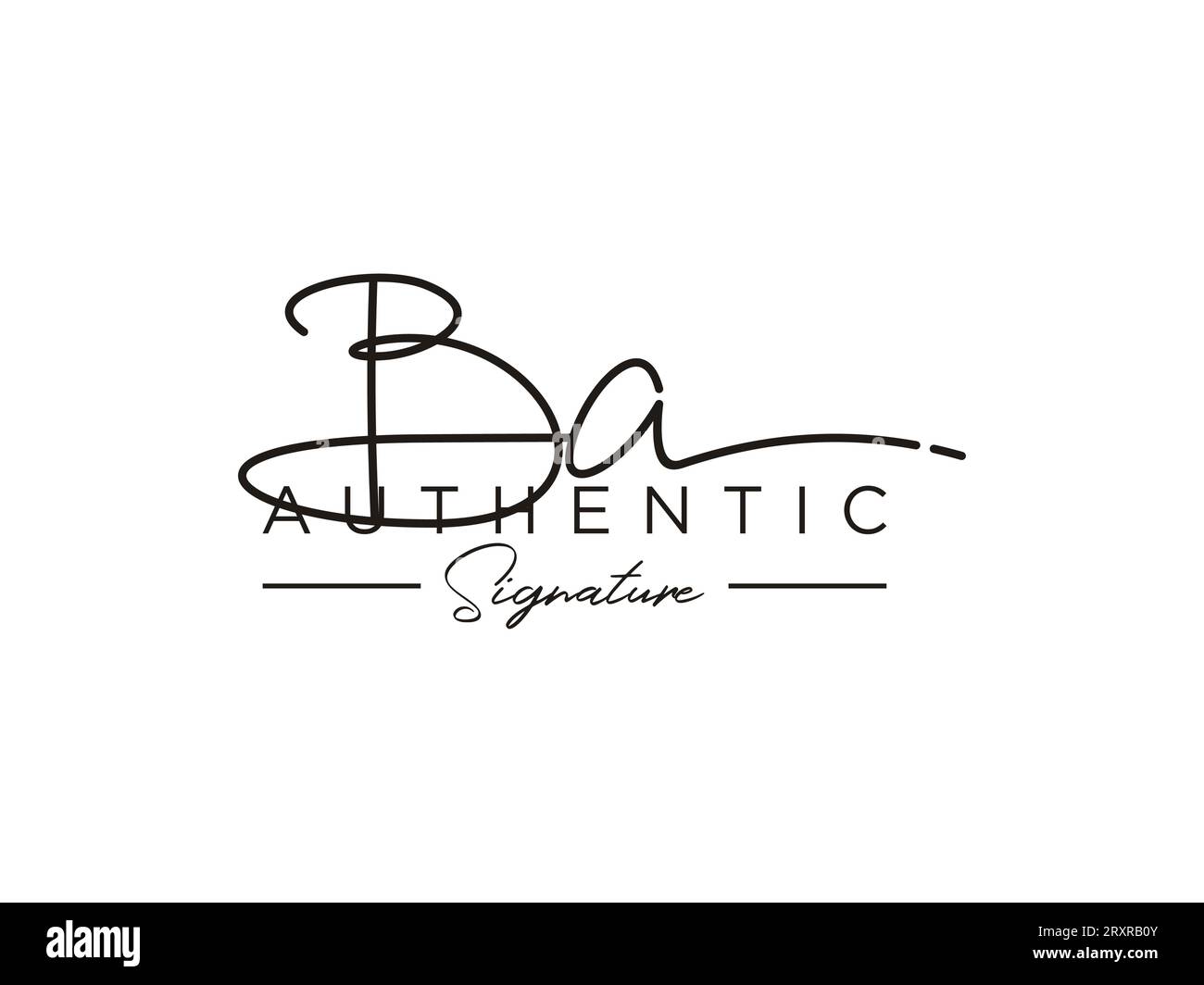 BA Signature Logo Template Vector Stock Vector Image & Art - Alamy