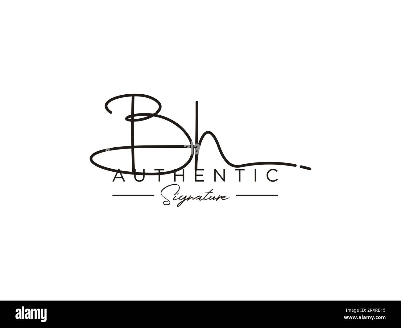BH Signature Logo Template Vector Stock Vector Image & Art - Alamy