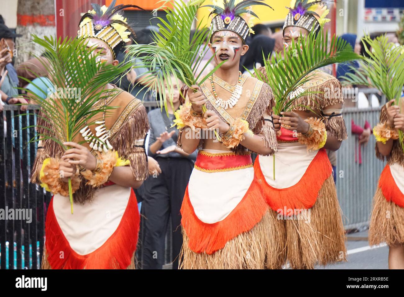 Pangkur sagu dance from papua at BEN Carnival. This dance depicts the ...