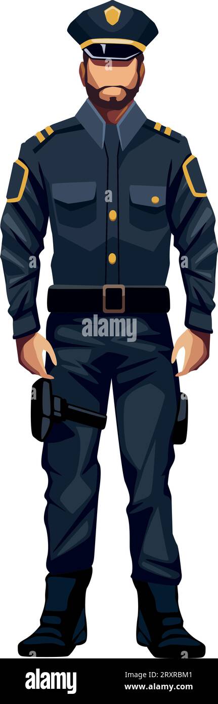 police standing character Stock Vector Image & Art - Alamy
