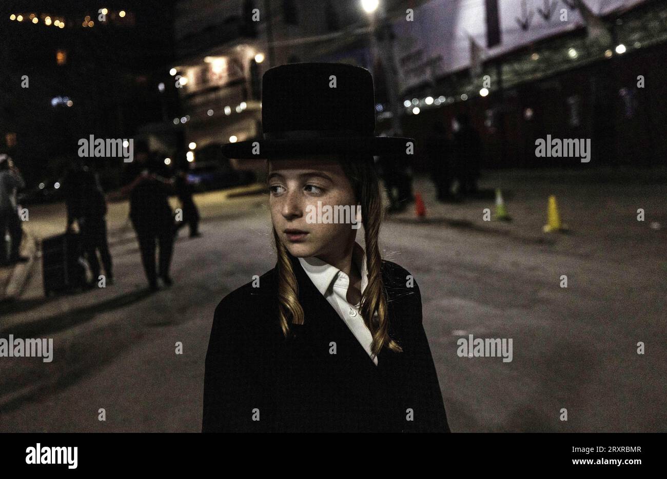 Uman, Ukraine. 12th Sep, 2023. A young Hasidic Jewish pilgrim in the ...
