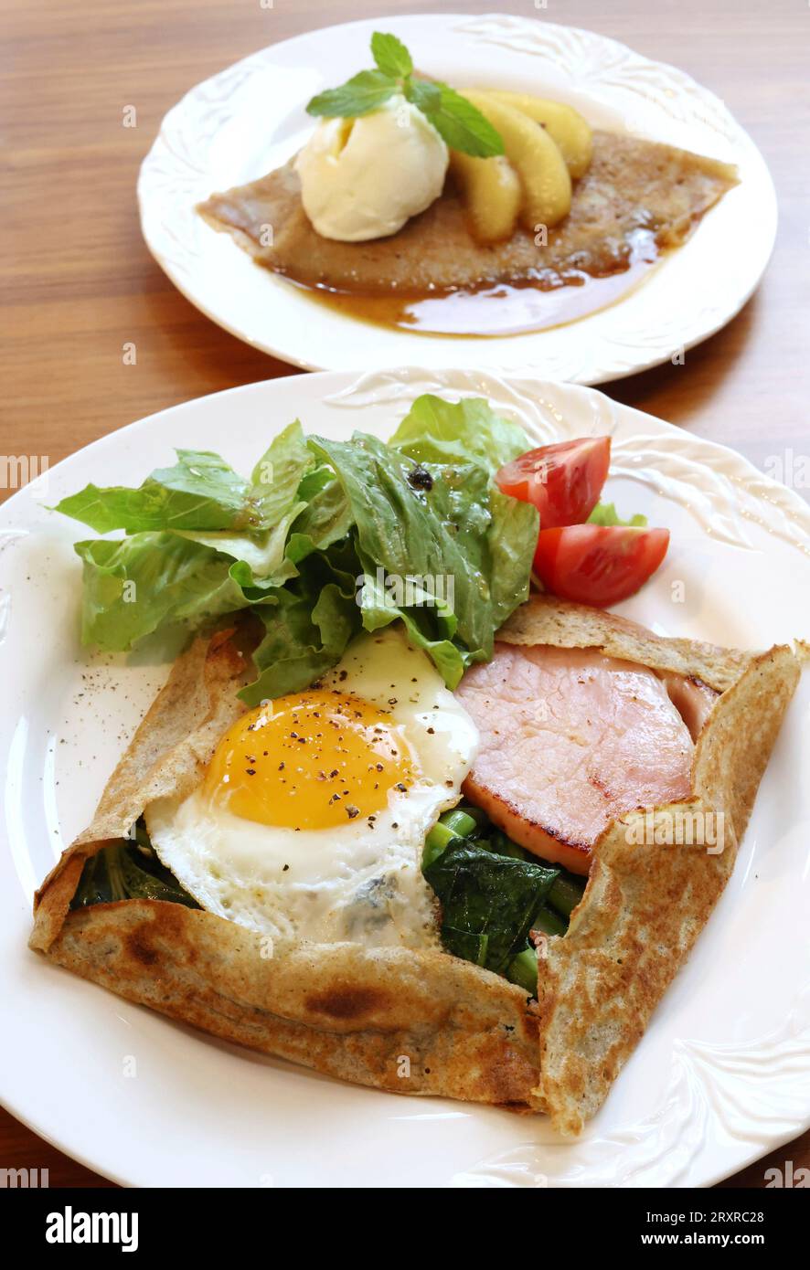 A picture shows dishes of Galette in Tokyo on Sep.22, 2023. Galette is ...