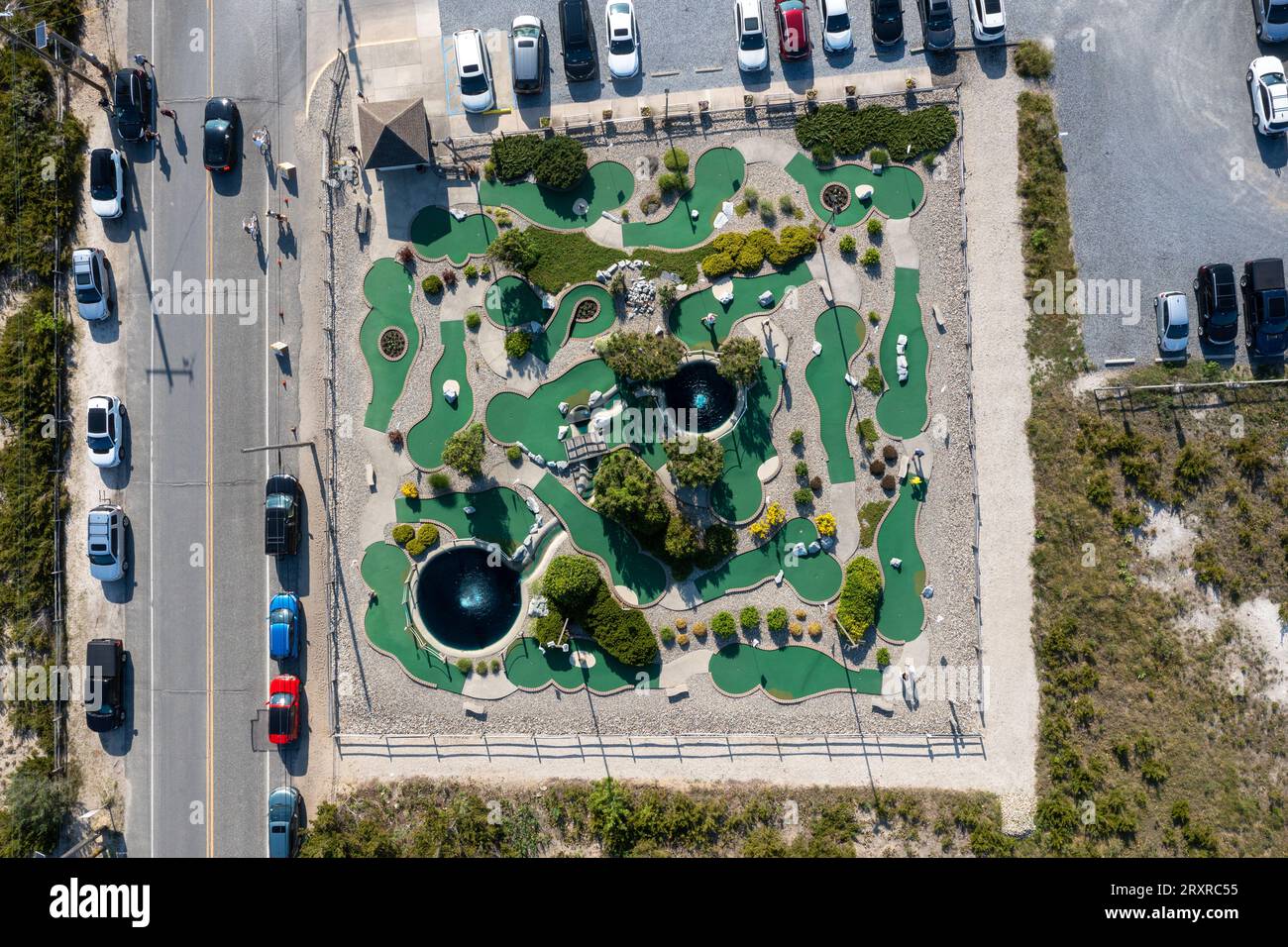 Aerial view of an empty miniature golf course in New Jersey Stock Photo ...